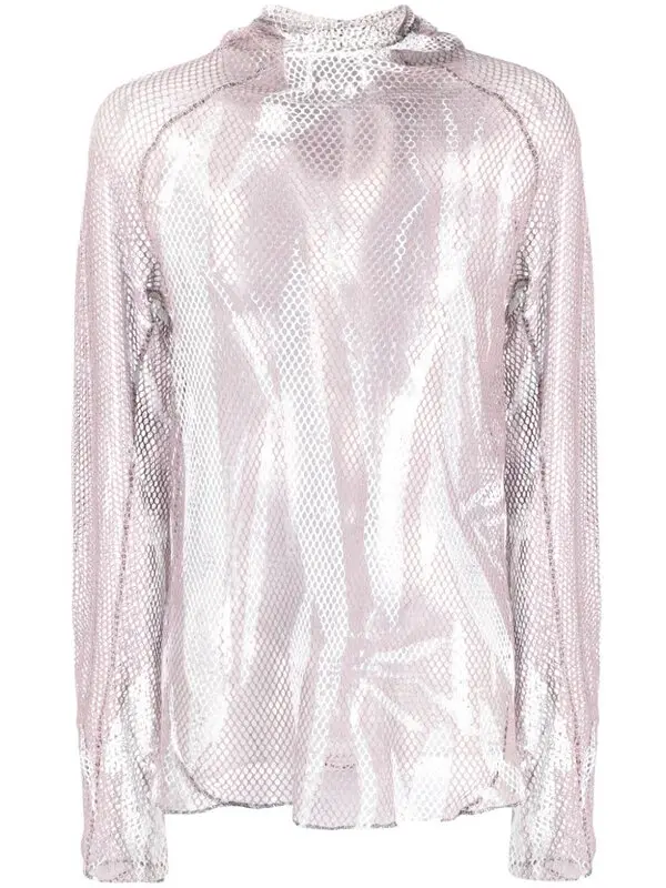 KANGHYUK Fishnet Cotton Hoodie