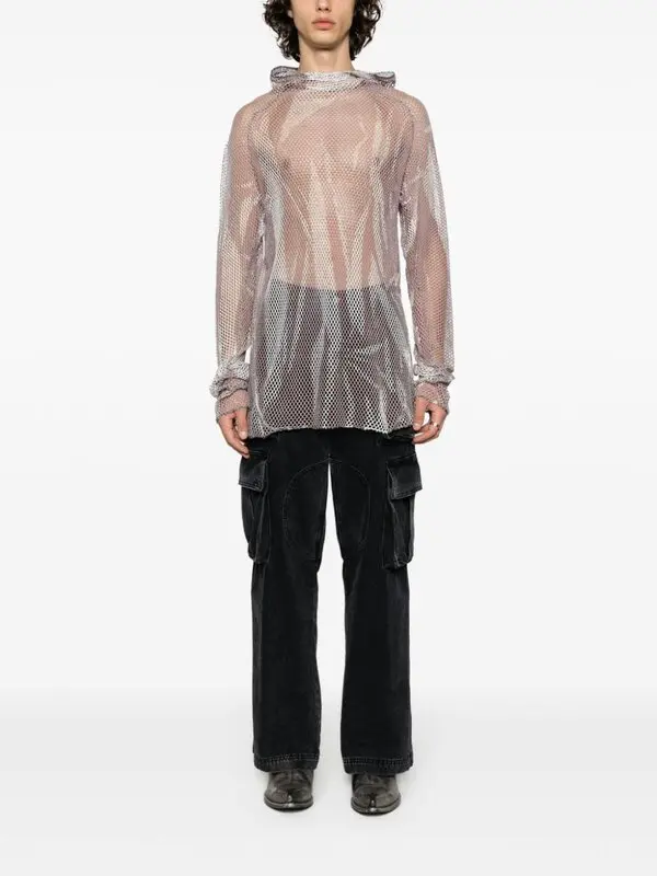 KANGHYUK Fishnet Cotton Hoodie