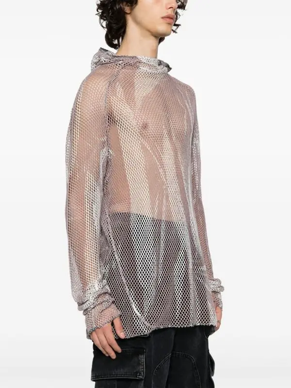 KANGHYUK Fishnet Cotton Hoodie
