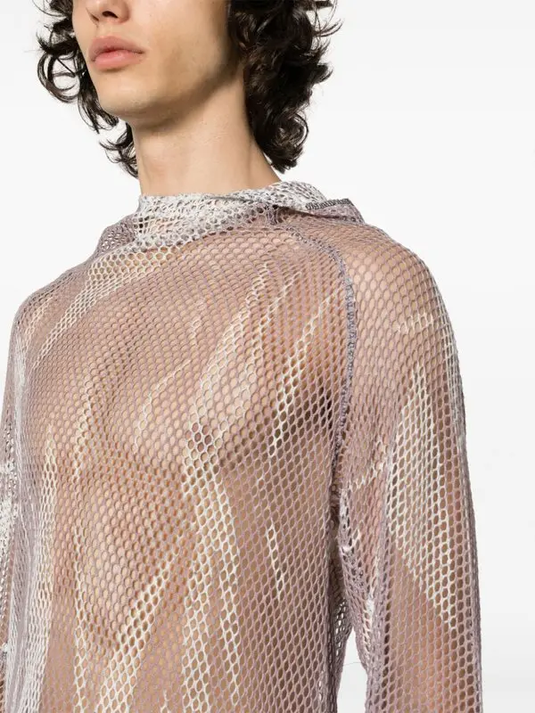 KANGHYUK Fishnet Cotton Hoodie