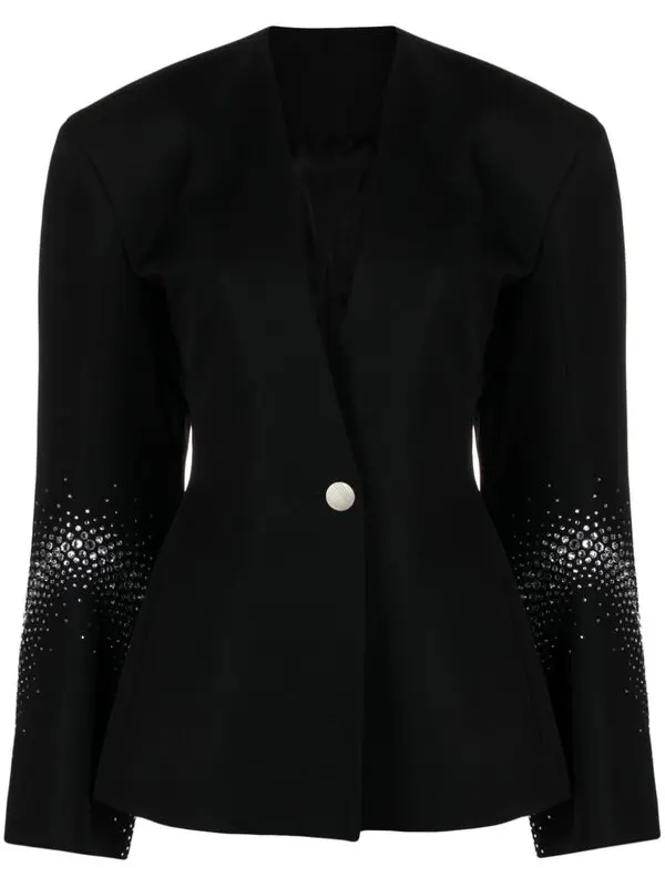 Attico Rhinestone-embellished Wool Blazer