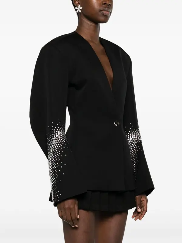 Attico Rhinestone-embellished Wool Blazer