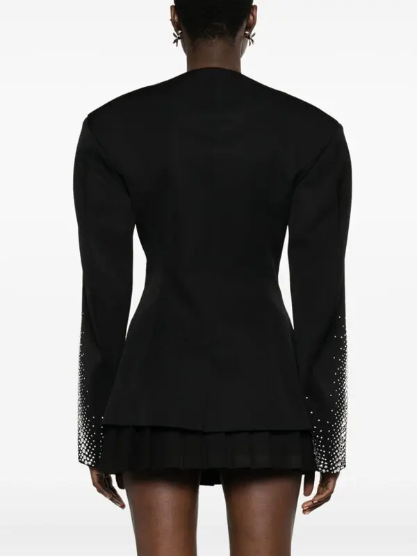 Attico Rhinestone-embellished Wool Blazer