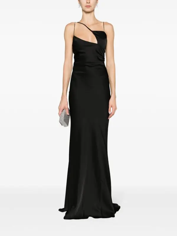Attico Melva Cut-out Gown - Black
