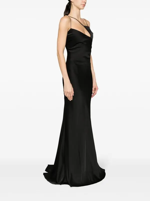 attico cut out dress THE ATTICO Draped Cutout Mini Dress in Black