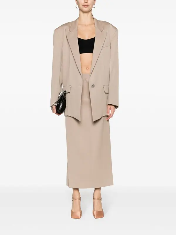 Attico Panelled Twill Midi Skirt