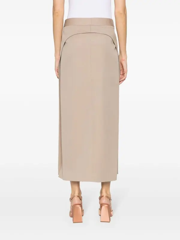 Attico Panelled Twill Midi Skirt