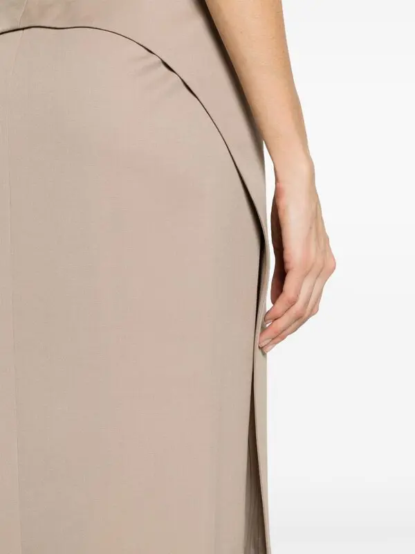Attico Panelled Twill Midi Skirt