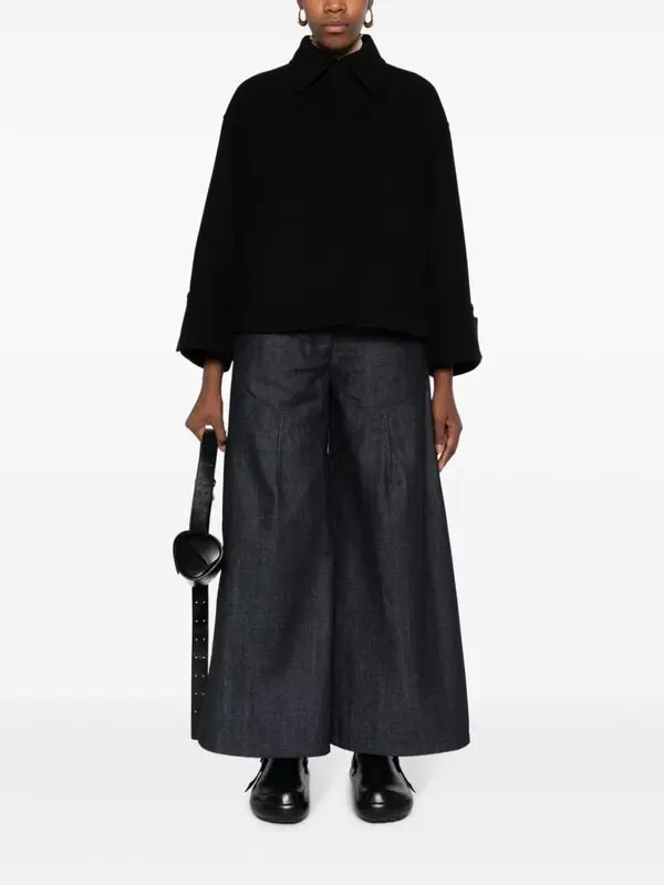 JIL SANDER Cropped Wide-leg Trousers - Blue
