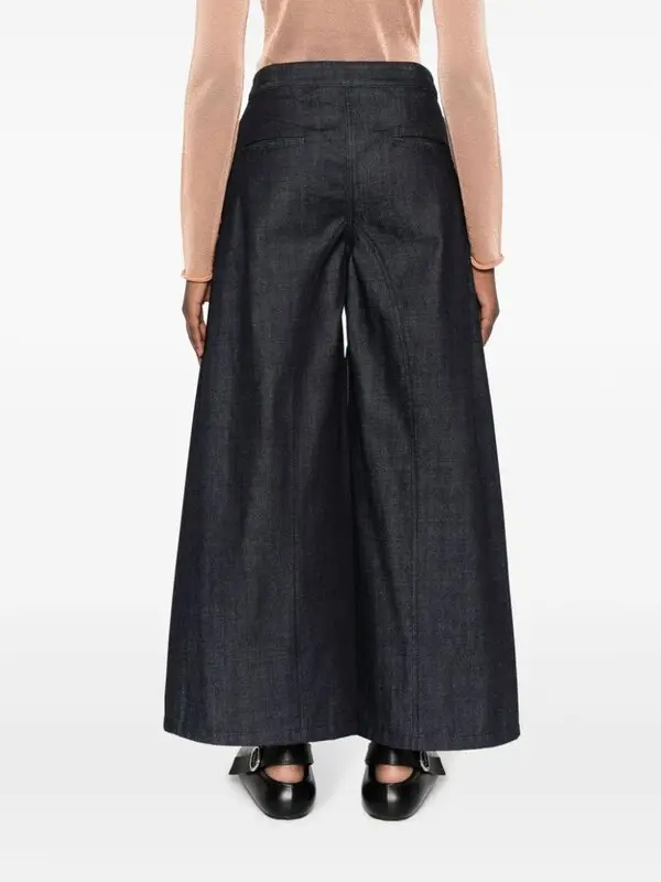 JIL SANDER Cropped Wide-leg Trousers - Blue