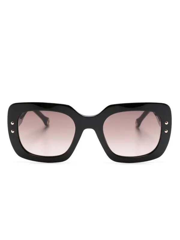 Carolina Herrera Colour-block Square-frame Sunglasses - Black
