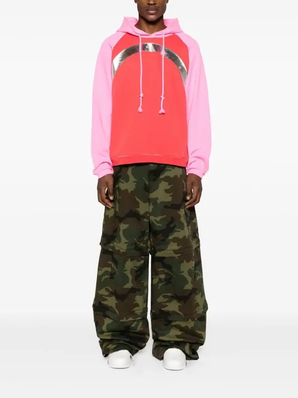 ERL Colour-block Cotton Hoodie - Pink