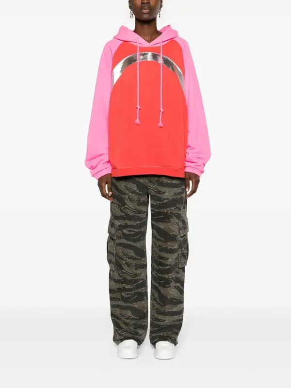 ERL Colour-block Cotton Hoodie - Pink