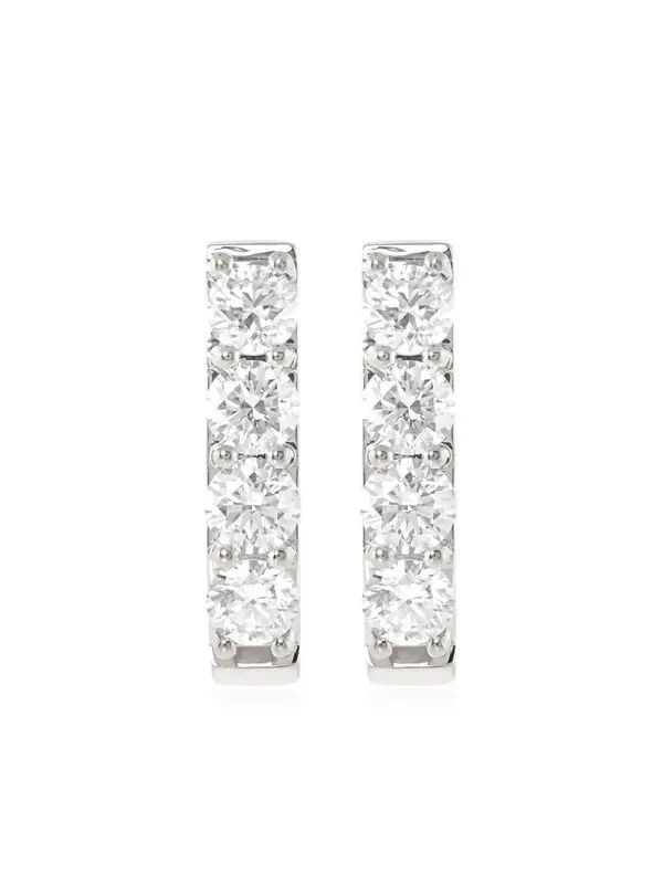 ALINKA 18kt Gold Diamond Hoop Earrings - White