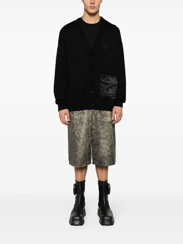 Moschino Embossed Ribbed-knit Cardigan