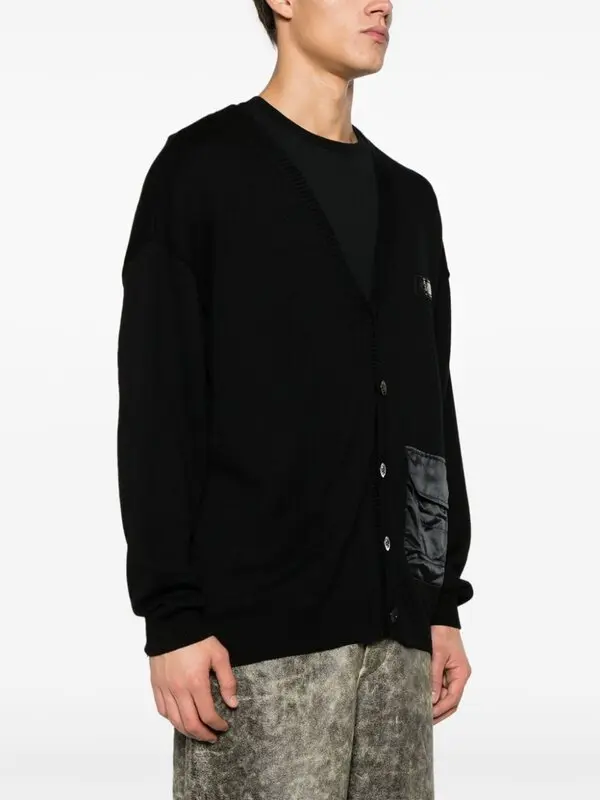 Moschino Embossed Ribbed-knit Cardigan