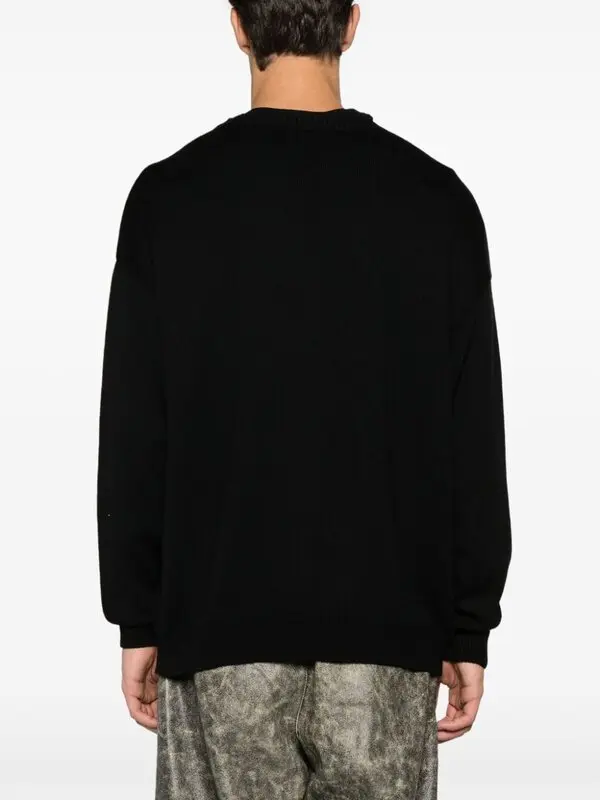 Moschino Embossed Ribbed-knit Cardigan