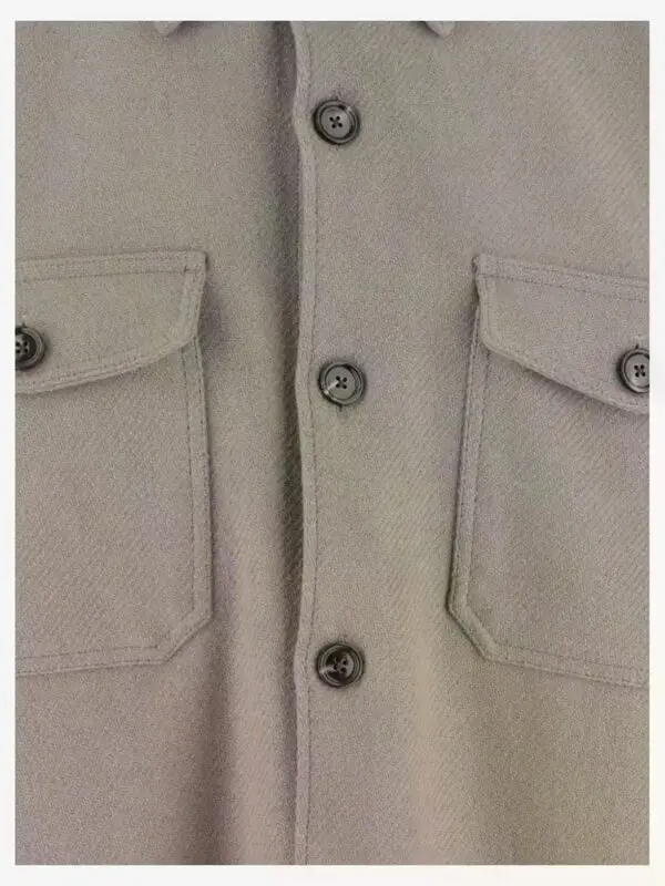 AMI Paris Spread-collar Wool-blend Shirt Jacket