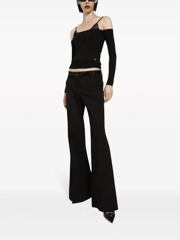 Dolce & Gabbana Logo Plaque Off-shoulder Top