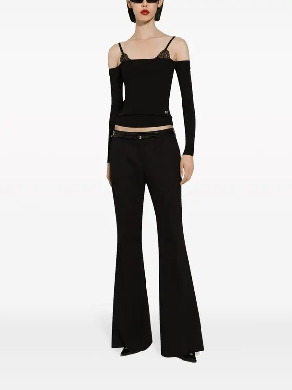 Dolce & Gabbana Logo Plaque Off-shoulder Top
