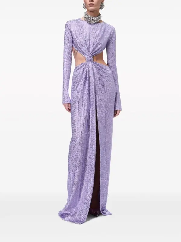 AREA Crystal-embellished Knot Gown