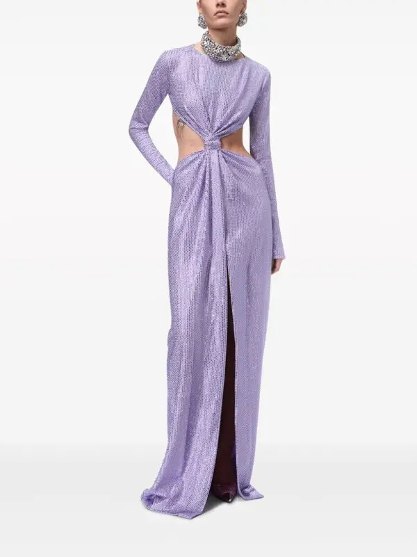 AREA Crystal-embellished Knot Gown