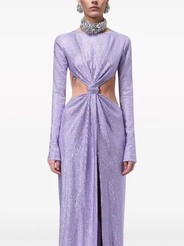 AREA Crystal-embellished Knot Gown