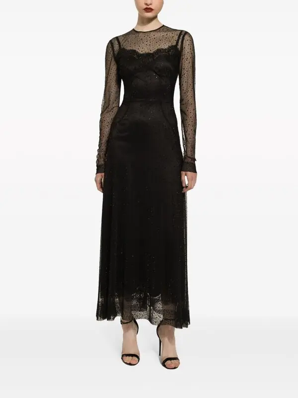 Dolce & Gabbana Maxi Strass-embellished A-line Dress