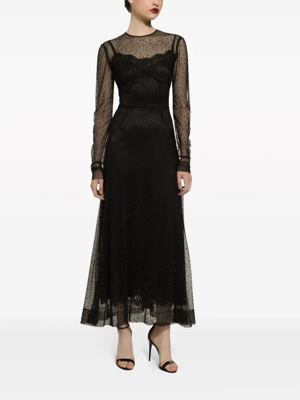 Dolce & Gabbana Maxi Strass-embellished A-line Dress