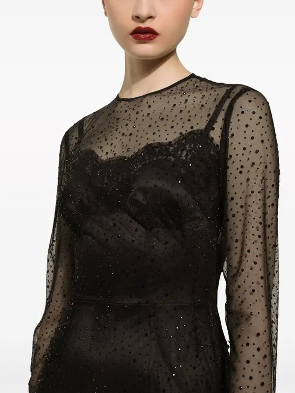 Dolce & Gabbana Maxi Strass-embellished A-line Dress