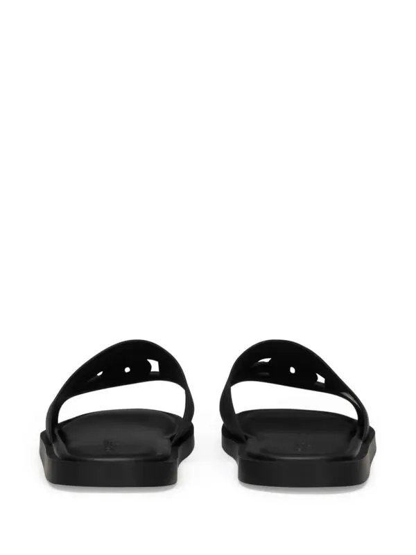 Dolce & Gabbana Rubber Dg Logo Slides - Black