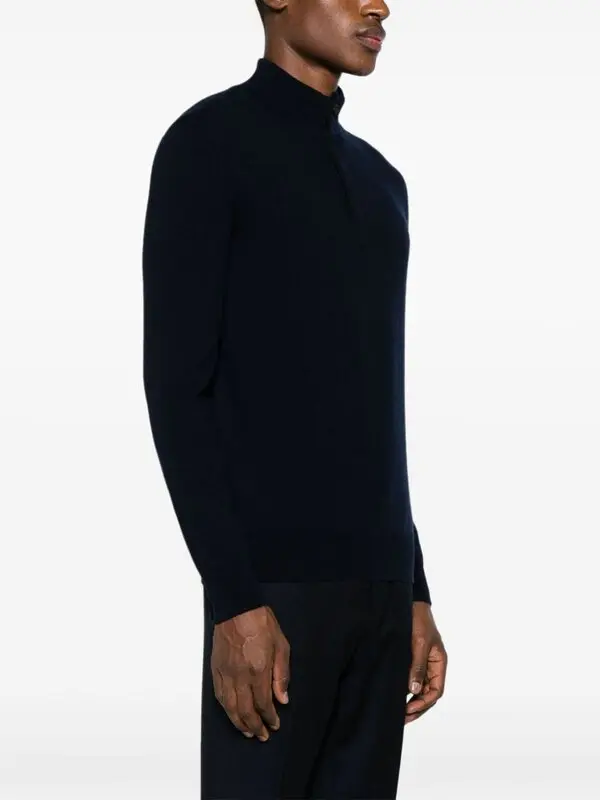 Zegna Half-zip Cashmere Jumper - Blue
