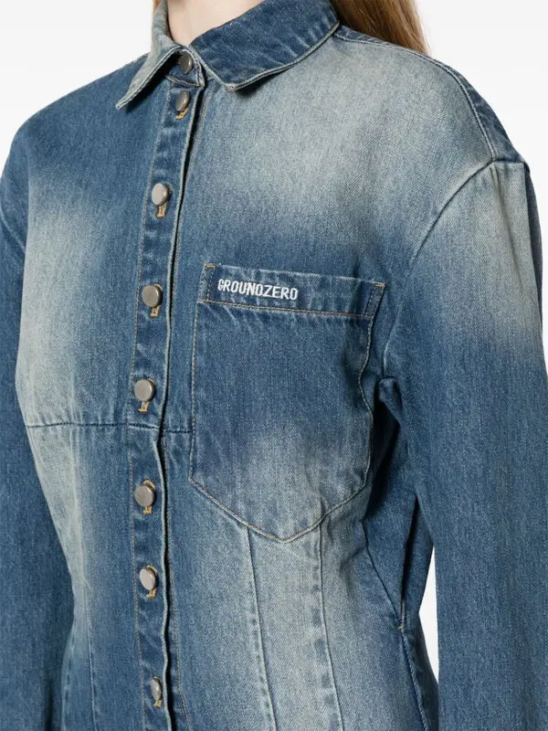 GROUND ZERO Long-sleeve Denim Shirt
