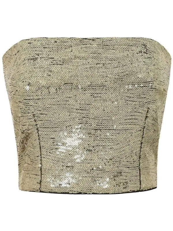 Dolce & Gabbana Sequin-embellished Strapless Top - Gold