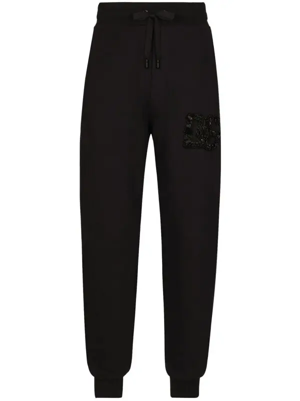 Dolce & Gabbana Crystal-embellished Cotton Track Pants