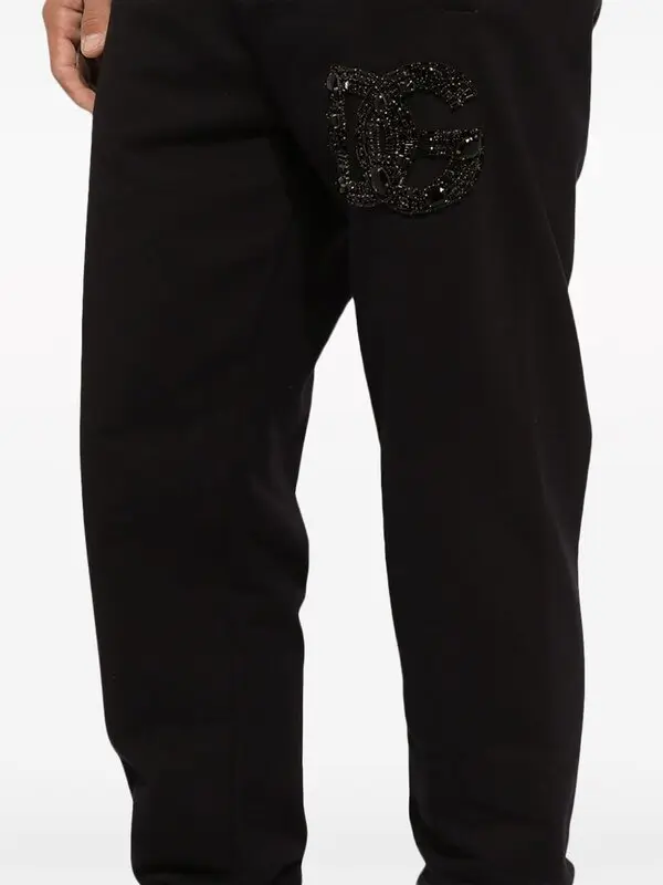 Dolce & Gabbana Crystal-embellished Cotton Track Pants