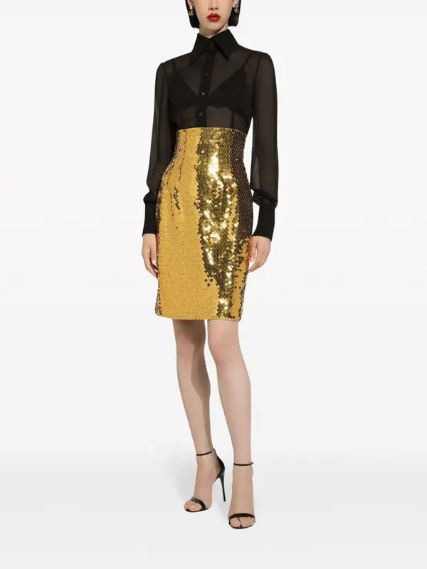 Dolce & Gabbana Sequin-embellished High-waisted Skirt