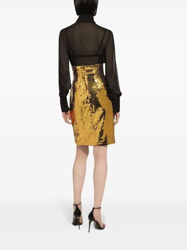 Dolce & Gabbana Sequin-embellished High-waisted Skirt
