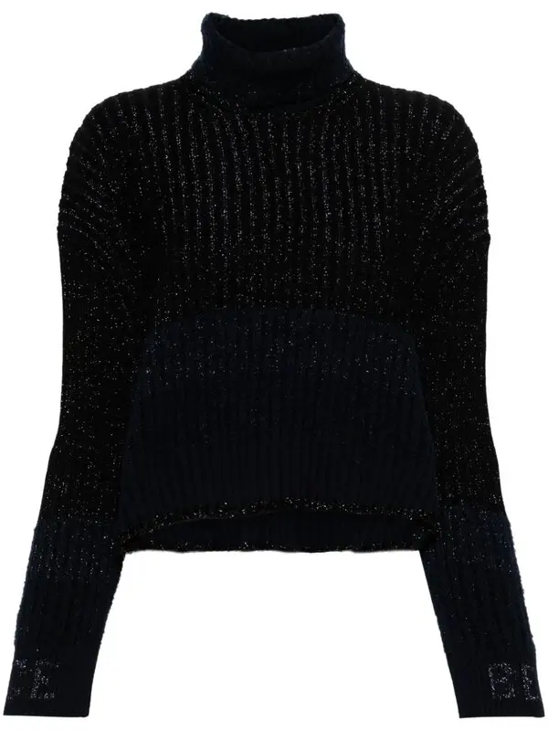 Iceberg Glitter-detail Ribbed-knit Jumper