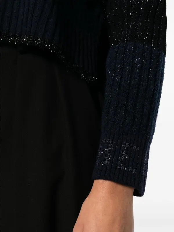 Iceberg Glitter-detail Ribbed-knit Jumper