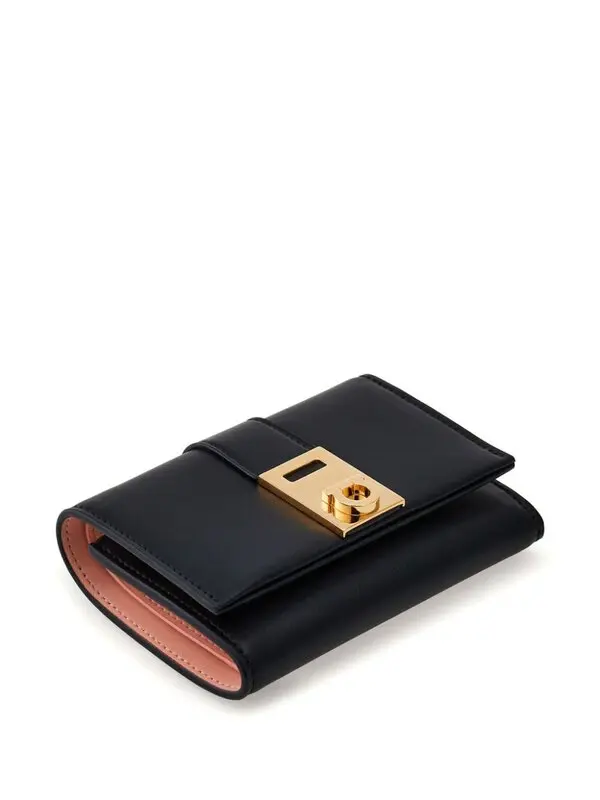 FERRAGAMO Hug Two-tone Leather Wallet - Black
