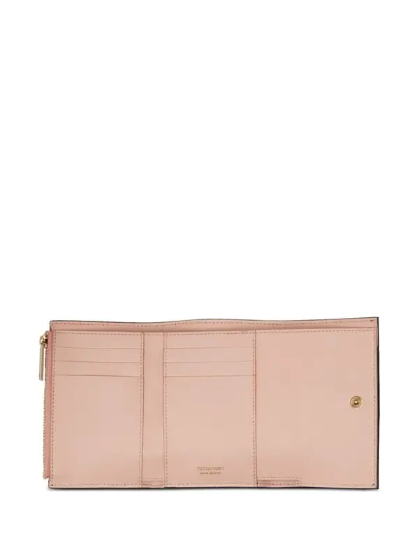 FERRAGAMO Hug Two-tone Leather Wallet - Black