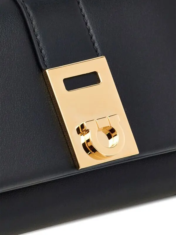 FERRAGAMO Hug Two-tone Leather Wallet - Black