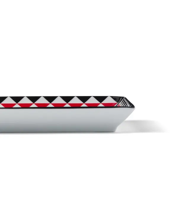 Prada Large Rectangular Porcelain Tray Triangles
