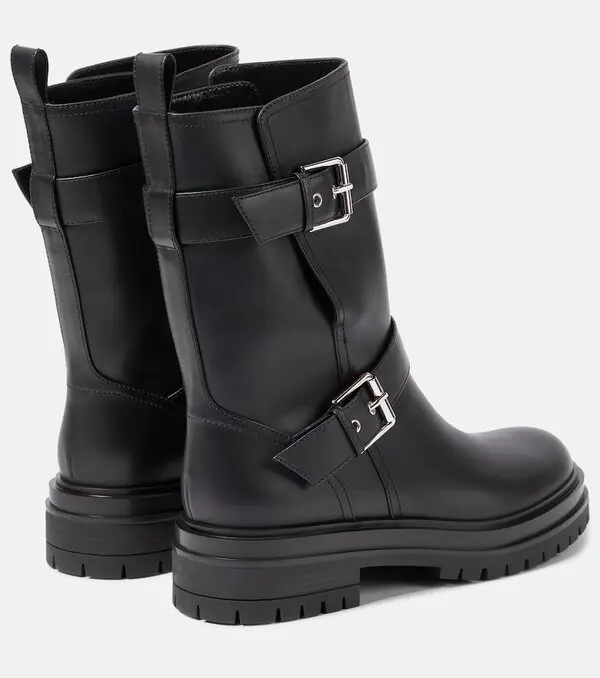 GIANVITO ROSSI Thiago Leather Ankle Boots - Black