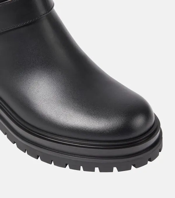 GIANVITO ROSSI Thiago Leather Ankle Boots - Black