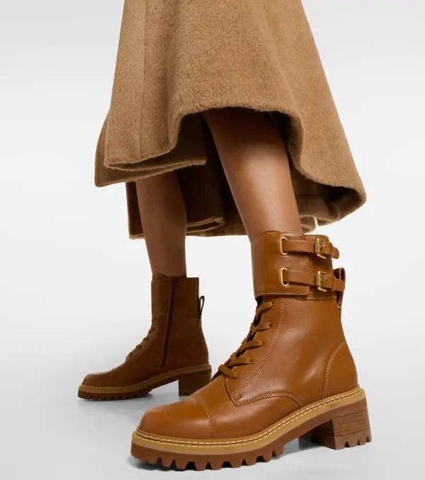 See By Chloé Mallory Leather Lace-up Boots