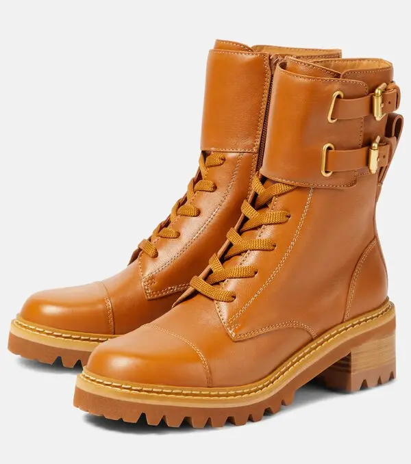 See By Chloé Mallory Leather Lace-up Boots