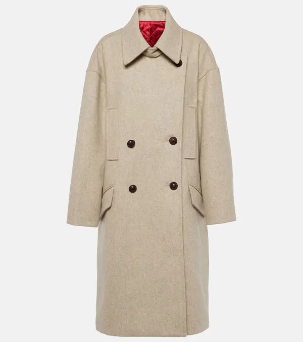 Isabel Marant Fabiola Oversized Wool Coat - Beige