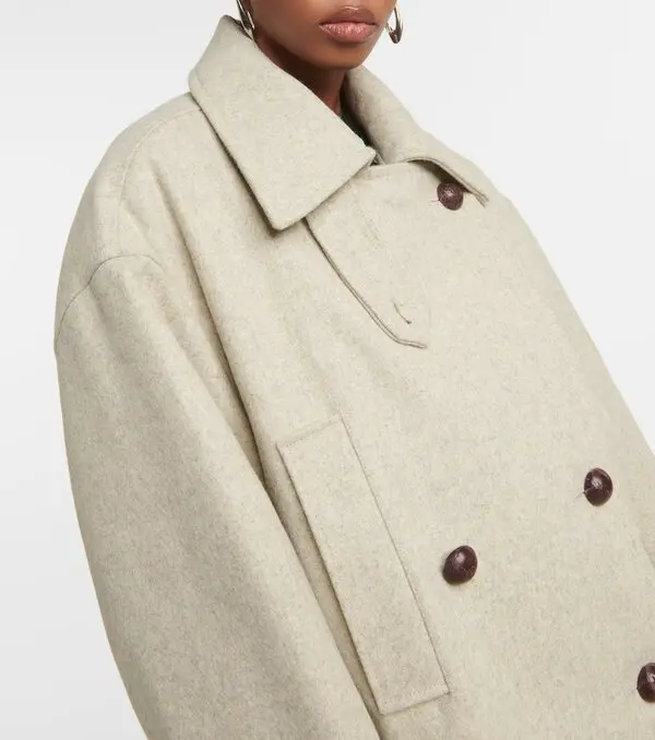 Isabel Marant Fabiola Oversized Wool Coat - Beige